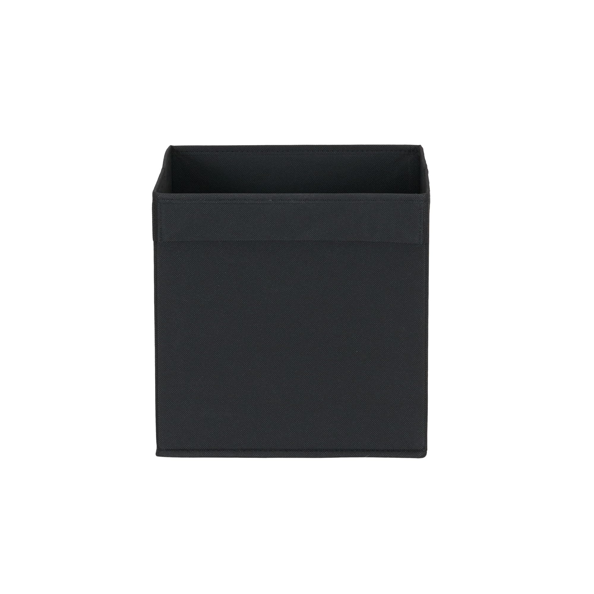 Household Essentials 86-1 Foldable Fabric Storage Bins | Set of 6 Cubby Cubes with Flap Handle, Black