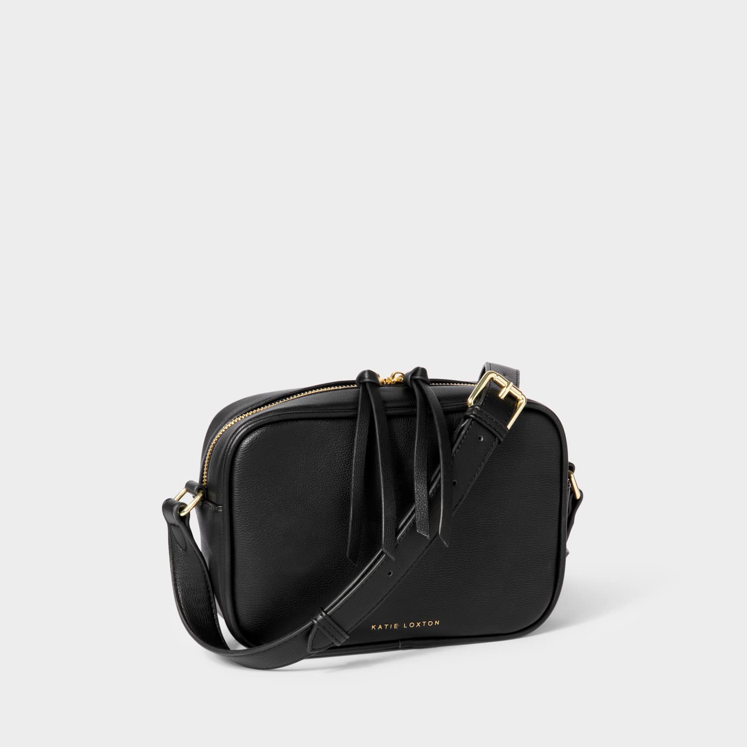 KATIE LOXTON Isla Womens Small Vegan Leather Adjustable Strap Convertible Crossbody Clutch Handbag Purse Black