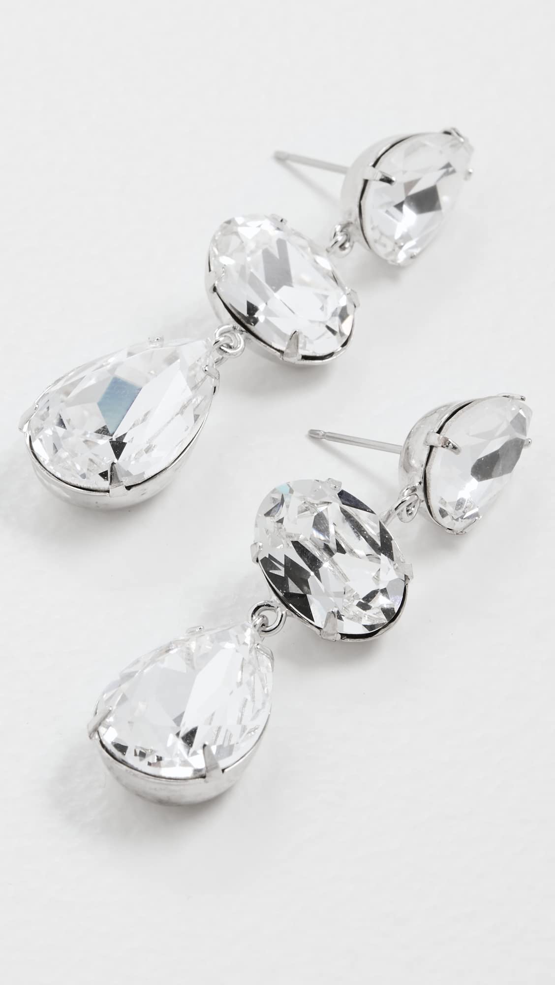 Jennifer Behr Women's Maren Earrings, Crystal, Clear, Silver, One Size