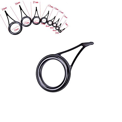 INFFIT 8 Piece Fishing Rod Guide Tip Top Ring Round Rod Repair Kit Fishing Accessories Tools