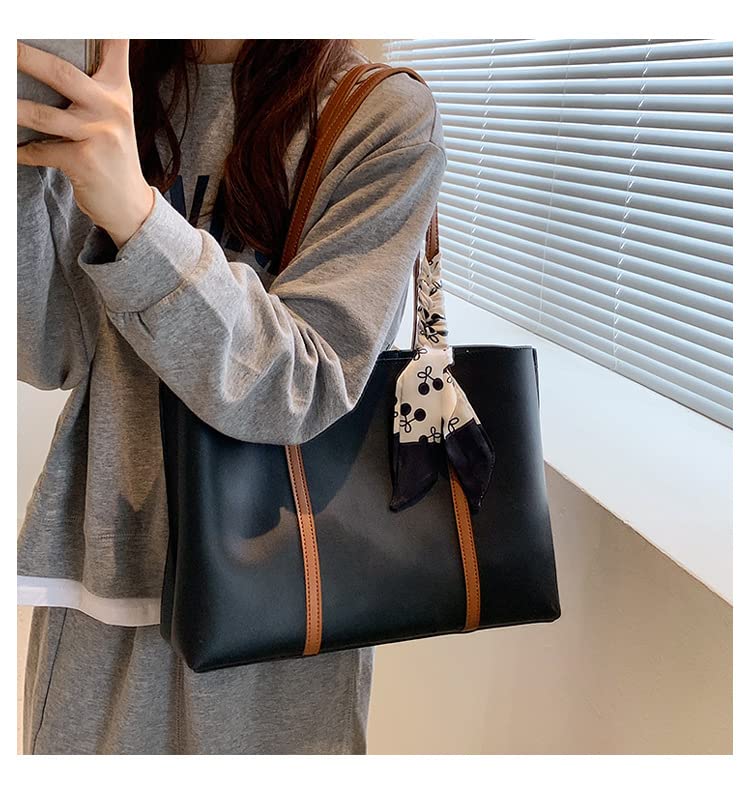 MINKARS Tote Bag for Women Large Purse Shoulder Bag, Black