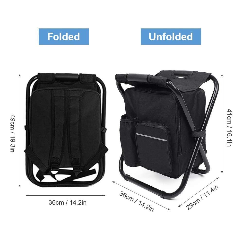 MengK Outdoor Folding Stool Portable Backpack Chair Stool