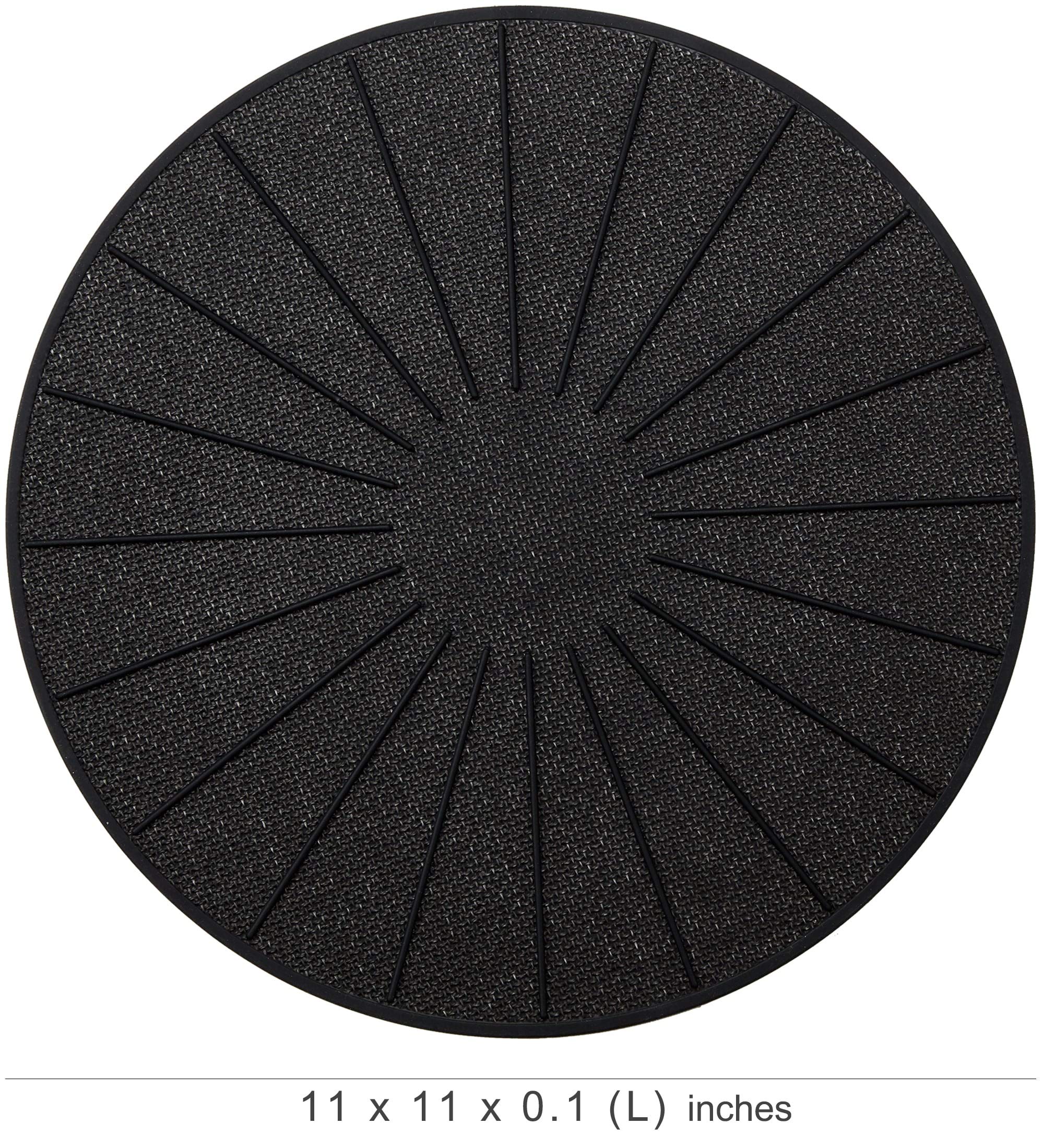 Lazy K Induction Cooktop Mat - Silicone Fiberglass Scratch Protector - for Magnetic Stove - Non Slip Pads to Prevent Pots from Sliding During Cooking_ Black (11inches)