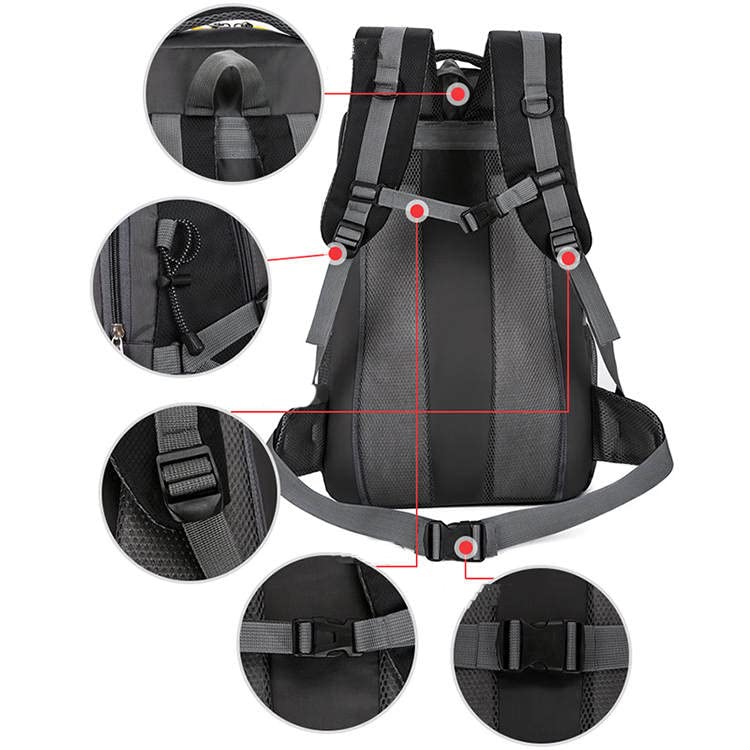 Imilite Hiking Backpack 40L with 2L BPA Free Hydration Bladder Multiple Compartments Water Storage (red)