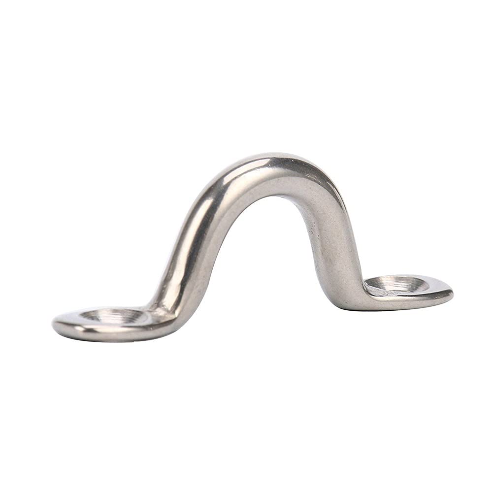 LMMDDP 10pcs 316 stainless steel Pull buckle Heavy Duty M5 53 mm Pad Eye Plates Staple Ring Hook boat or canoe rigging