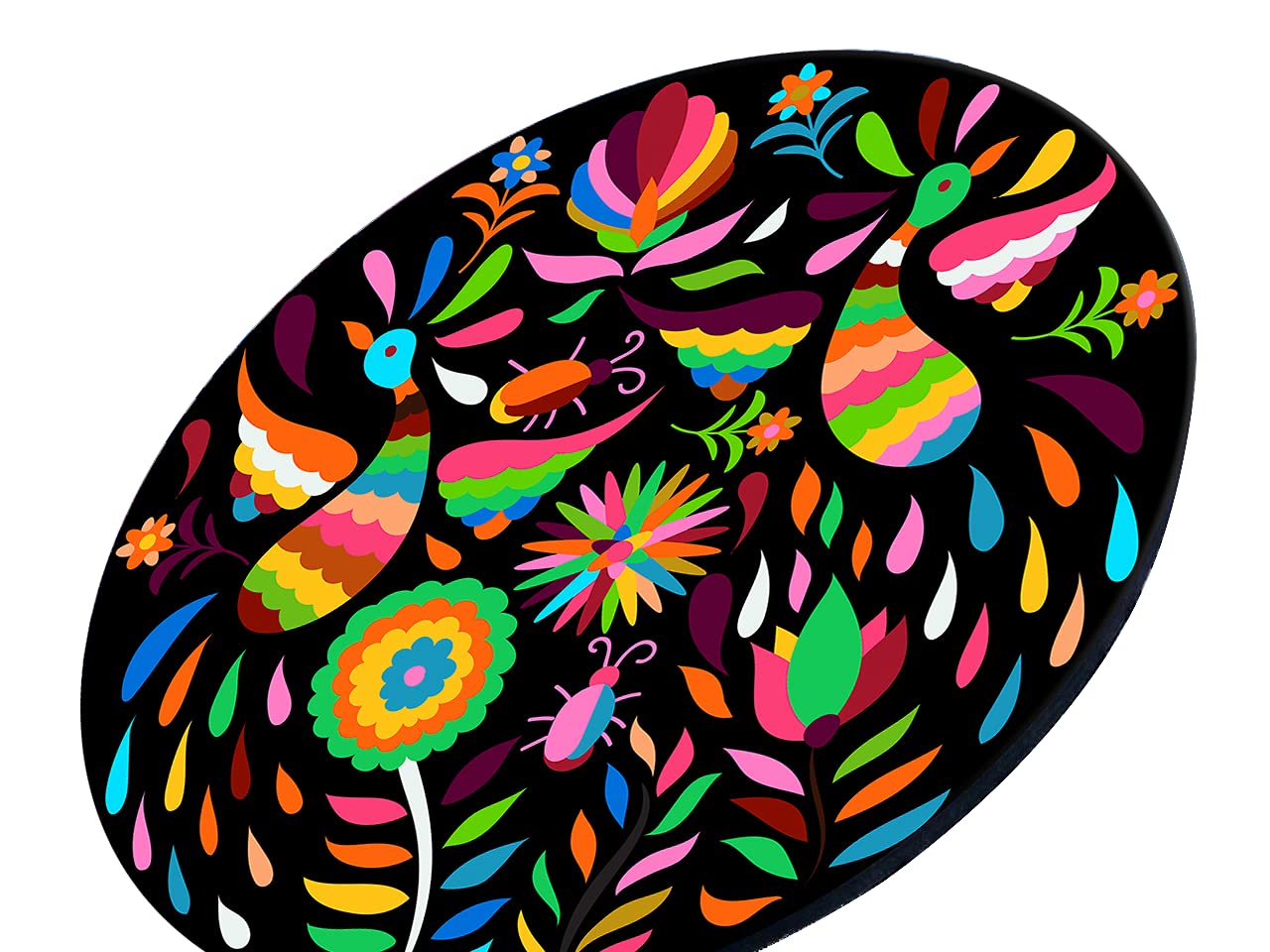 HASTA LA RAIZ | Mexican Handmade Cheese Board covered with resin. Ideal for Charcuterie Platter & Serving Tray. Model: Multicolored Tenango.