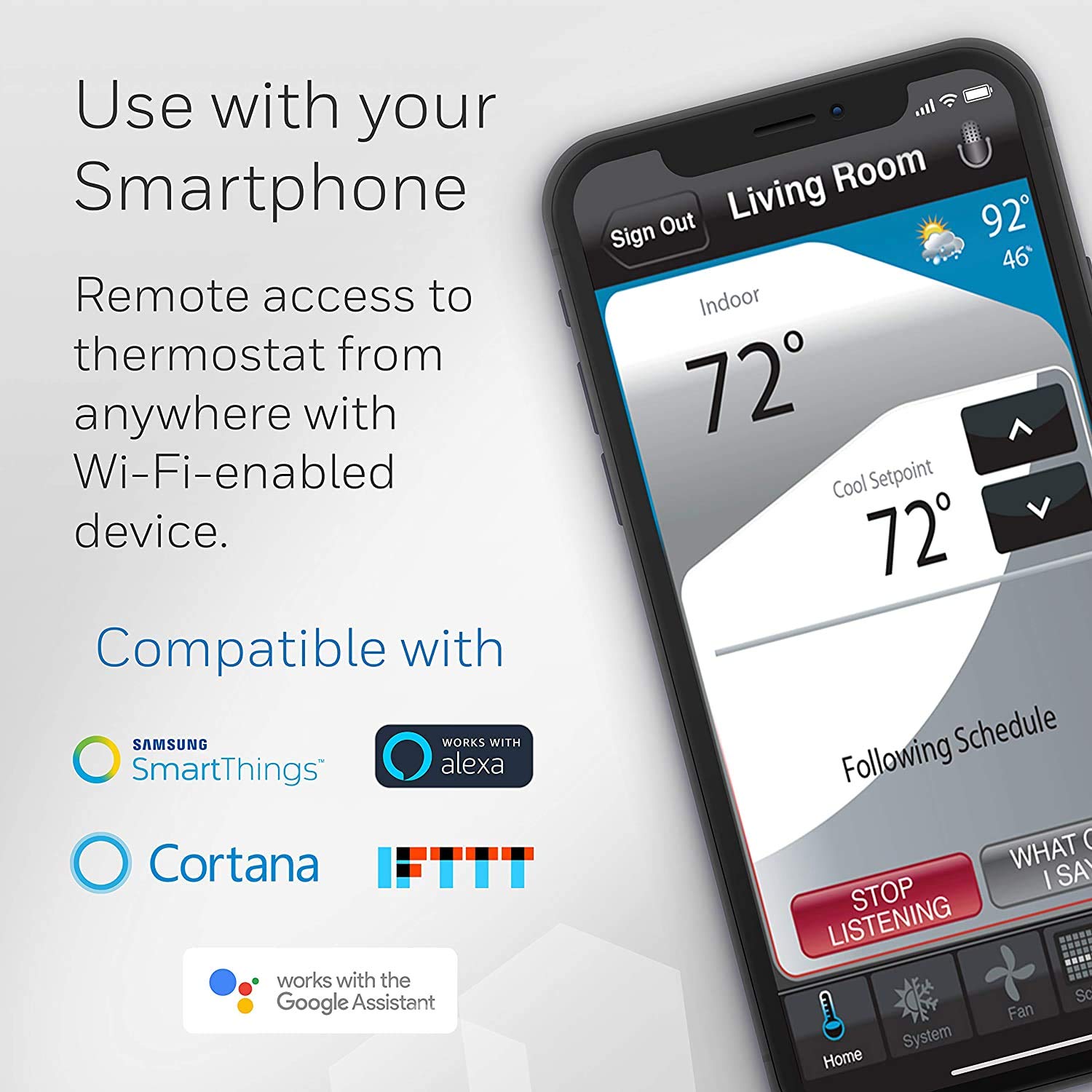 Honeywell Home RTH9585WF1004-RB Wi-Fi Smart Color Thermostat, 7 Day Programmable, Touch Screen, Energy Star, Alexa Ready (Renewed)