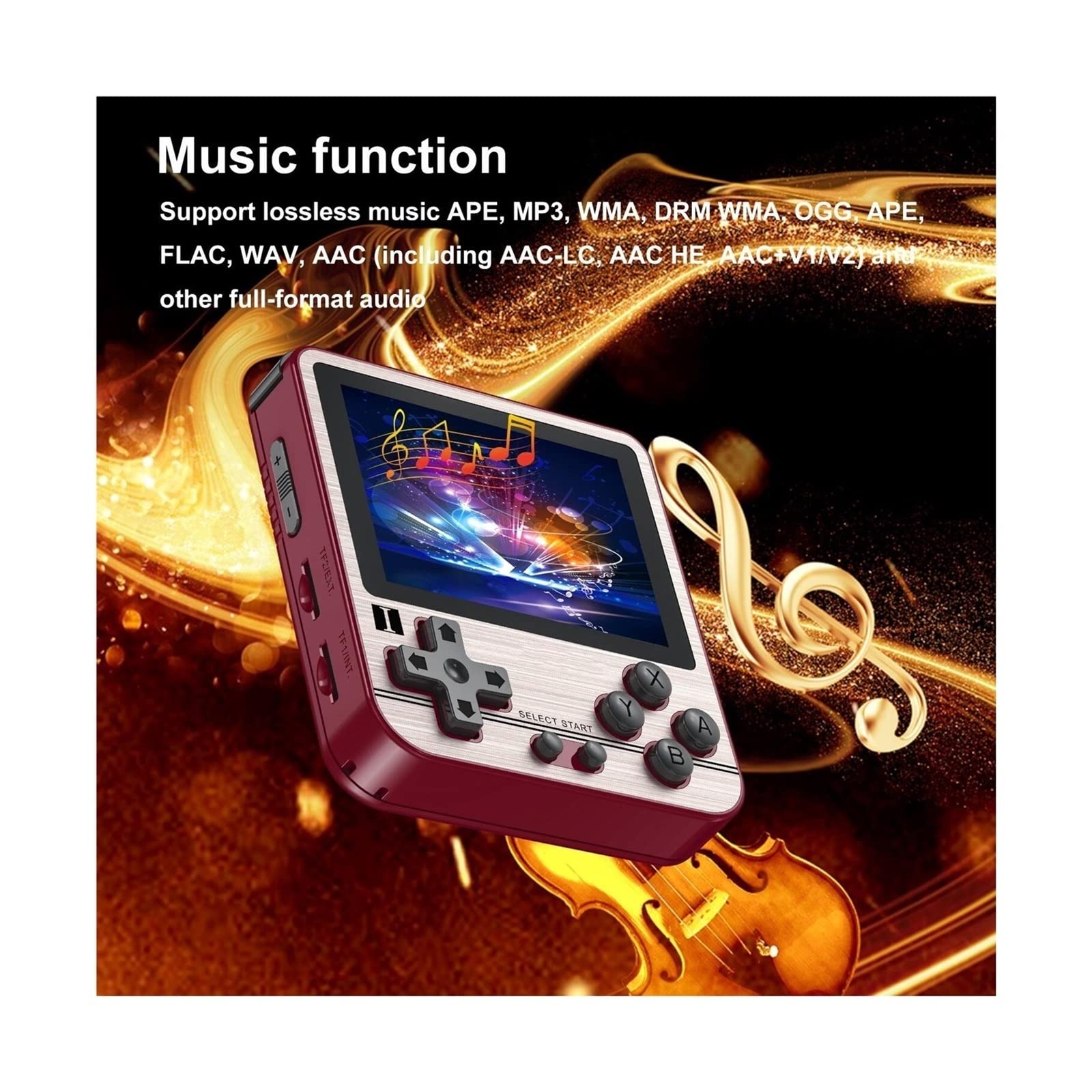LEDFON Retro Game RG280V 2.8" IPS Screen Handheld Game Player Open Source 64Bit Portable Retro Mini Video Gaming Console 64G 5000 Games (Size : 80G with Bag, Color : RG280V Golden)