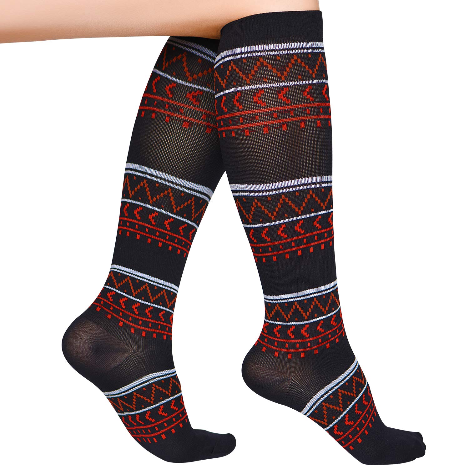 Lavencious Compression Socks 6 Pairs 8-15mmHg for Women Shoe Size 6-10, Sock Size 9-11, 6 Pairs