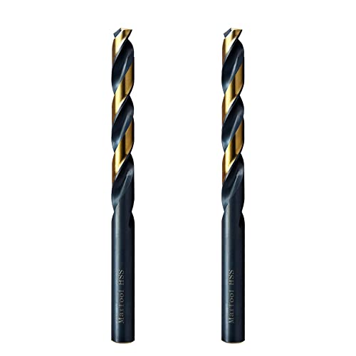 MAXTOOL 5.0mm 2pcs Identical Jobber Length Drills HSS M2 Twist Drill Bits Metric Fully Ground Black & Bronze Straight Shank Drills; JBM02H10R050P2