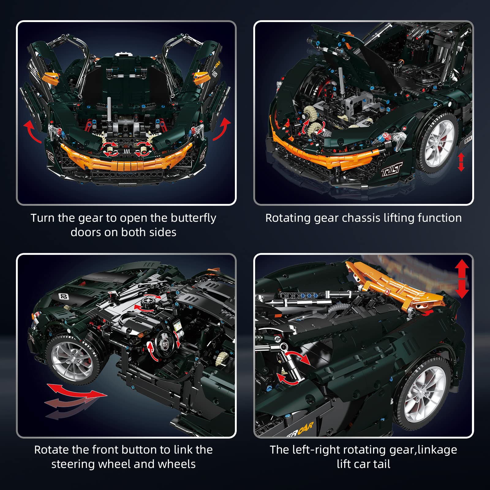 Mould King 13091 Technology Racing Car Building Kits,Sports Car Building Blocks,MOC Vehicle Construction Set Gift for Assembly Toy,2299 Pieces
