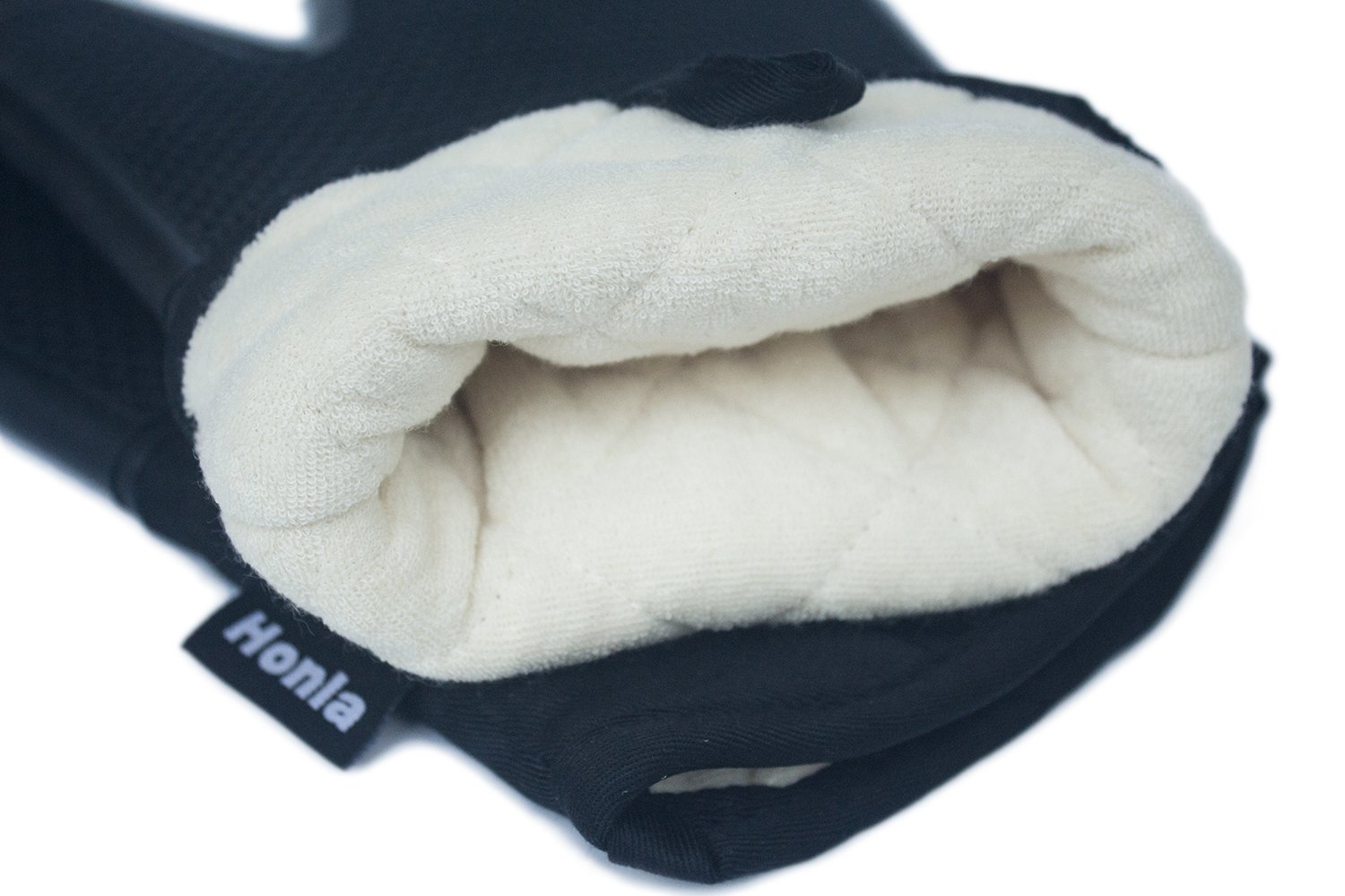 Honla Silicone Oven Mitts,Heat Resistant to 500 F,1 Pair of Non Slip Kitchen Oven Gloves for Cooking,Baking,Grilling,Barbecue Potholders,Black