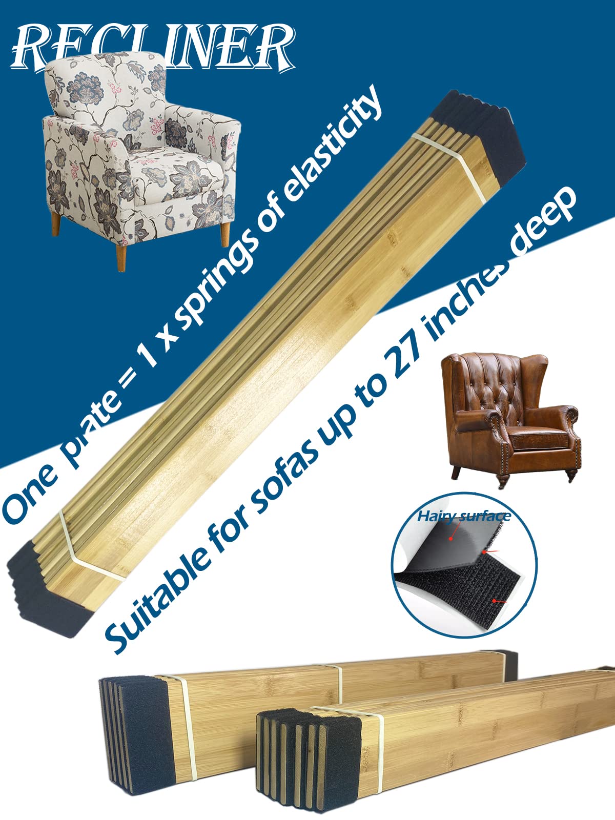 Kaupuar 27 * 25 inch Adjustable Couch Cushion Support Thicker Boards Insert Under Sofa Repair- Fix Sagging Furniture Seat (Set of 7)
