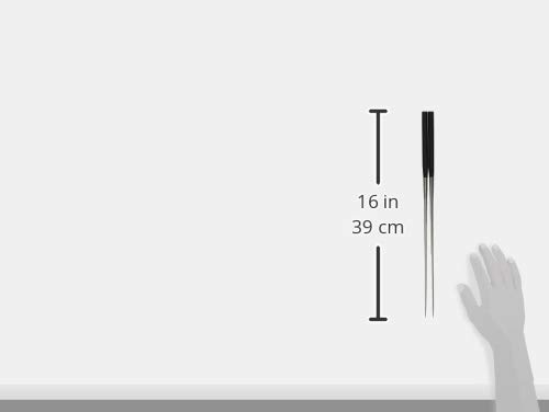 Honyaki Stainless Steel Black Plywood Hex Handle Chopsticks 240mm