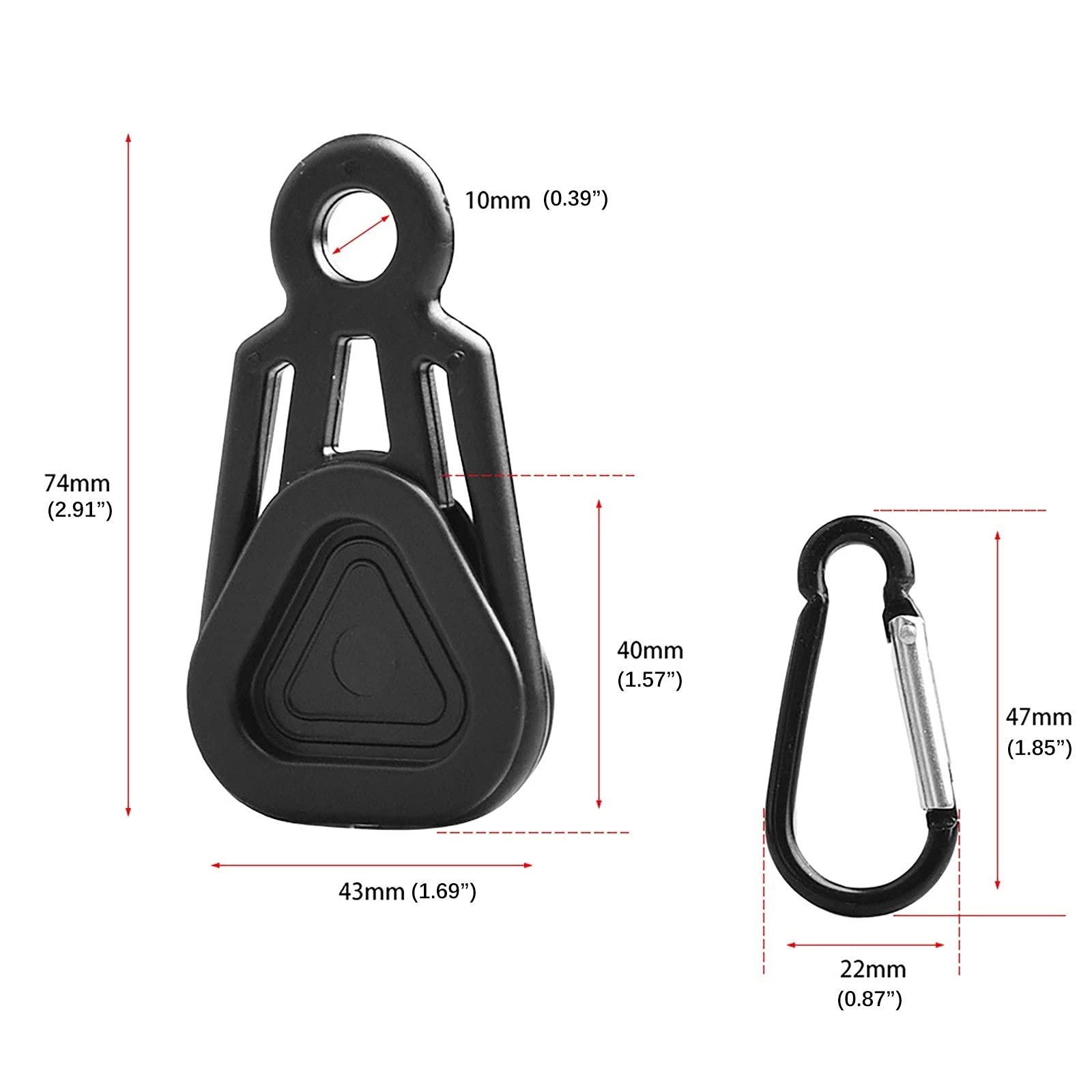 LMMDDP Windproof Hook Plastic Clamp Set Survival Grommet Tent Clips Buckle Awning Tarp Fixed Outdoor Mini Black Hangers