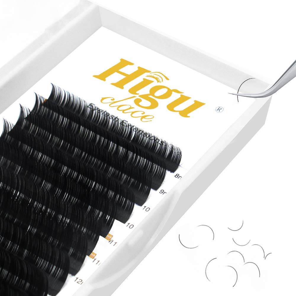 Higu Classic Eyelash Extensions 0.15mm CC Mix 8-15mm Tray Classic Lash Extensions Silk Classic Lashes Extension Premium Single Lash Extensions Professional Salon Use(0.15 CC Mix 8-15mm)