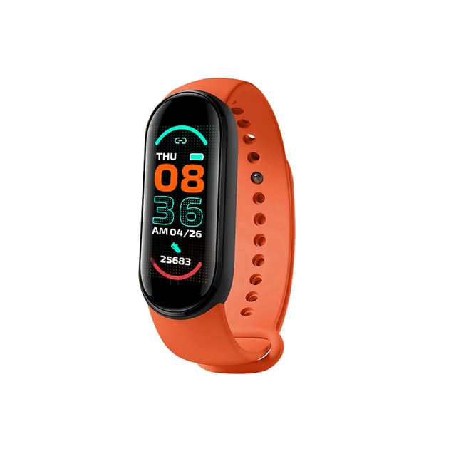 LmtLessDeals M6 Smart Watch Bracelet Wristband Heart Rate Tracker Message Reminder Functional Watches (Orange)