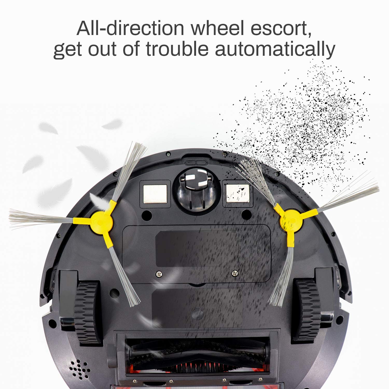 HiKiNS Robotic Vacuum Cleaner 1800Pa Powerful 4400MAH 120mins Long Lasting, Intelligent Algorithm Control Anti-Collision and Drop Sensor Protection Automatic Charging Robot Vacuum for All Floors