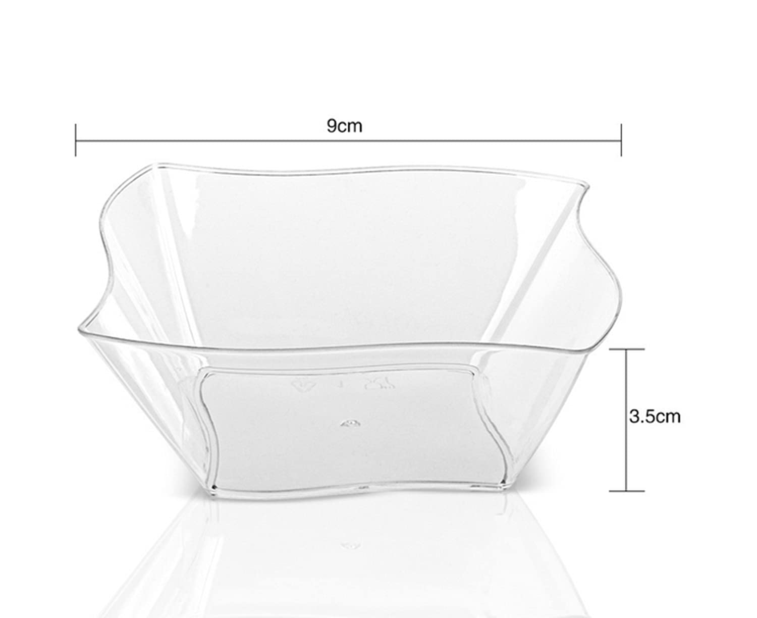 Healthcom 48 Packs 5 Oz Clear Dessert Bowls Plastic Appetizer Plates Dessert Dishes Bowls Tasting Cups Mini Dessert Bowls Serving Plate Reusable Disposable Bowls Small Catering Dessert Bowls for Party