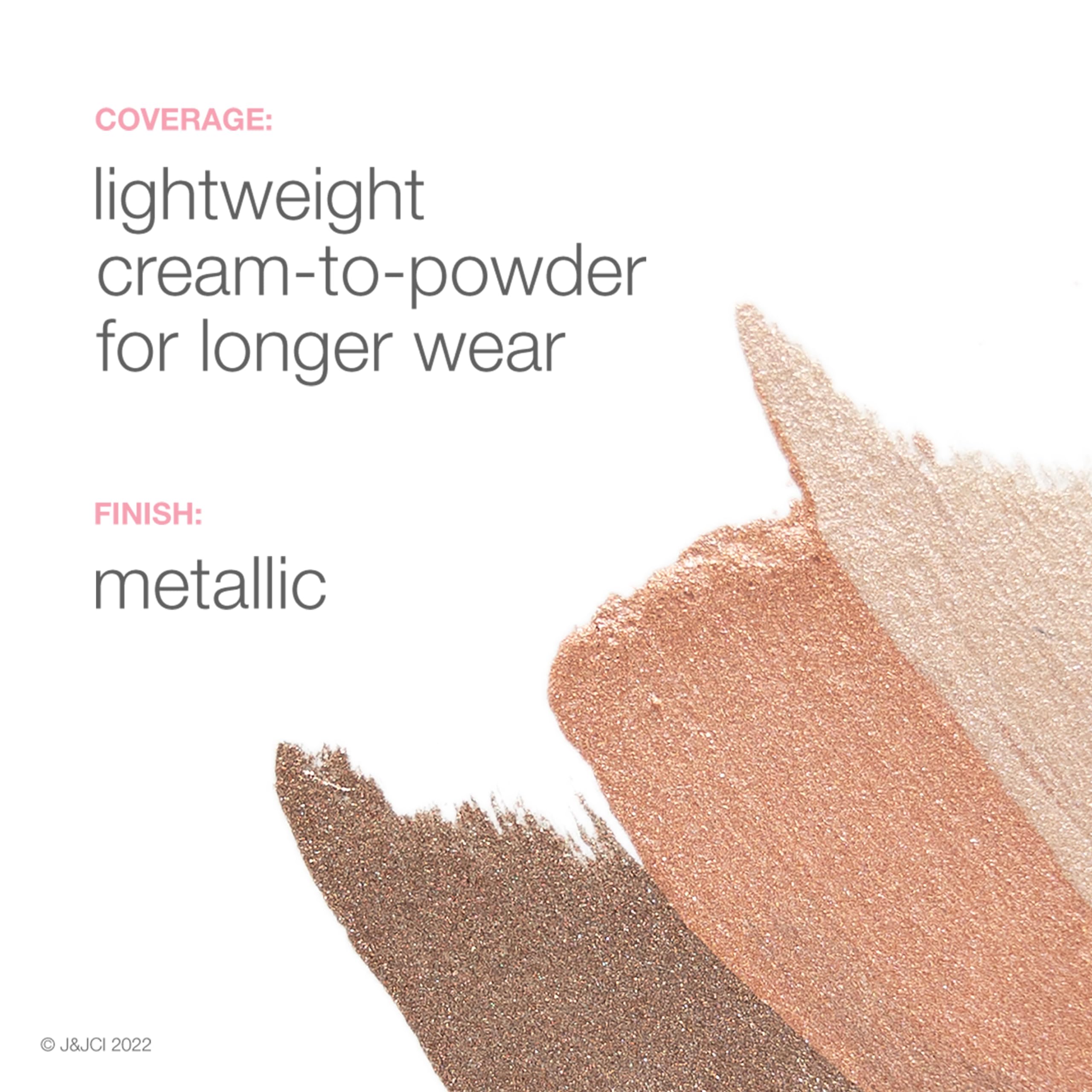 Neutrogena Sensitive Skin Eyeshadow + Primer, a Longwearing, 2-in-1 Metallic Eyeshadow for Sensitive Skin with Pro-Vitamin B5, Lightweight Cream-to-Powder Formula, Warm Taupe, 0.22 oz