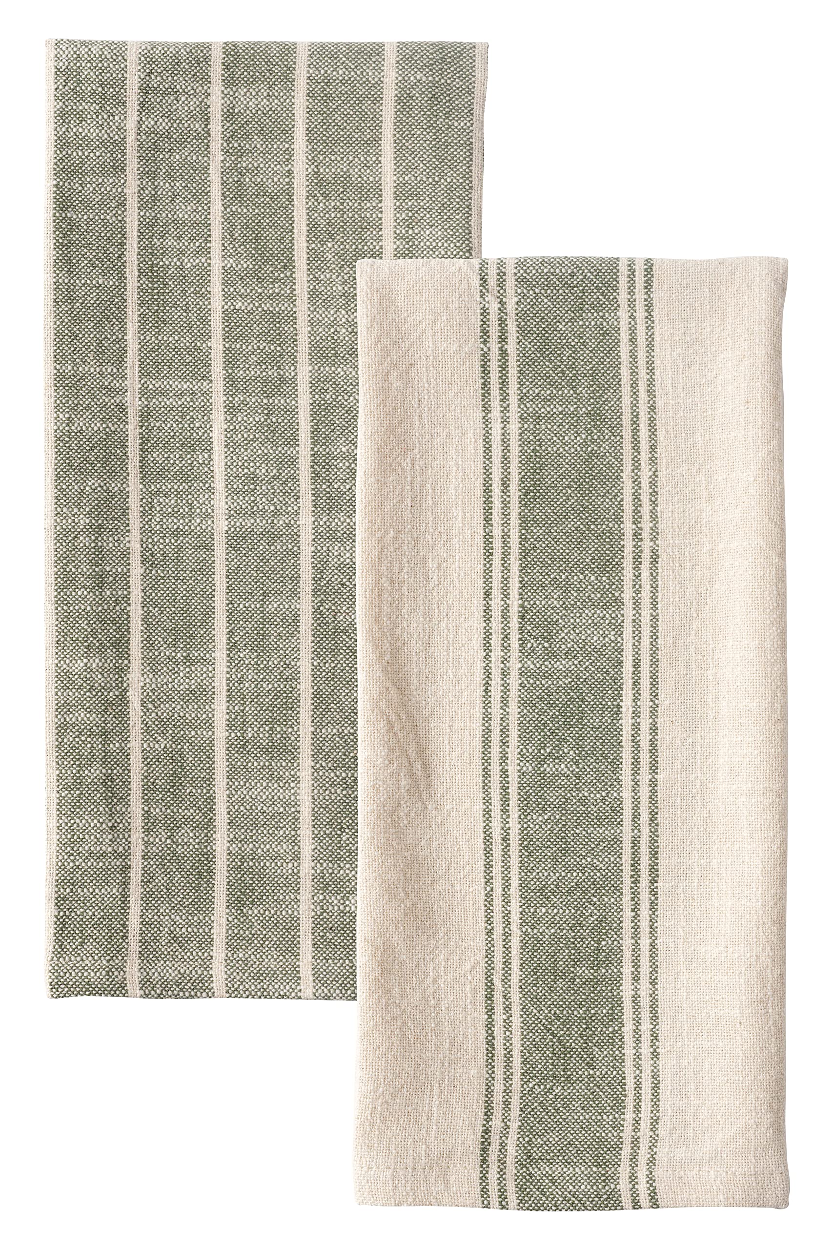 KAF Home Set of 4 Natural Rustic Farmhouse Slubbed Kitchen Towel | 100% Cotton Dish Towel, 18 x 28 Inches | Soft and Absorbent | Set of 4