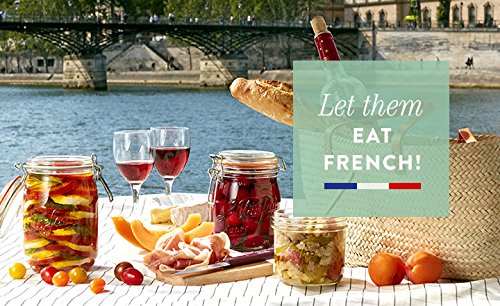 Le Parfait Super Jar - 3L French Glass Canning Jar w/Round Body, Airtight Rubber Seal & Glass Lid (96oz/3 Quarts, Single Jar)