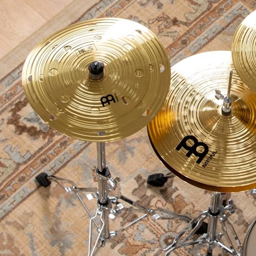 Meinl Cymbals 3-Piece Smack Stack Cymbal Pack with Holes 10", 12", 14" β HCS Traditional Finish Brass for Drum Set β Made in Germany, 2-Year Warranty (HCS024SM)