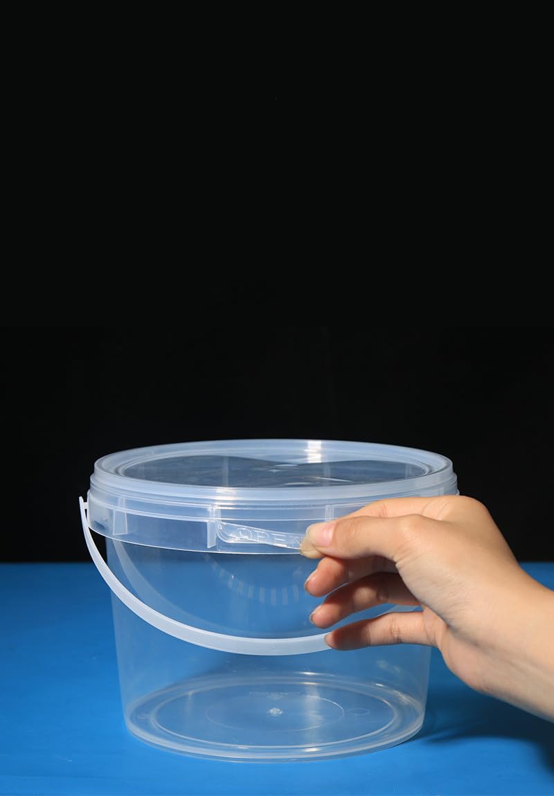 Lobergel 20 Pack 33oz Slime Containers with Lids and Handles, 1000ml Plastic Storage Bucket Container, Clear Slime Storage Case Storage Jars for DIY Candy, Bead, Art Crafts, Lotion,Small Tools