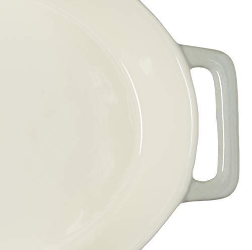 LE REGALO Stoneware Oval Baking Dish, 14x9.5x2.5, White