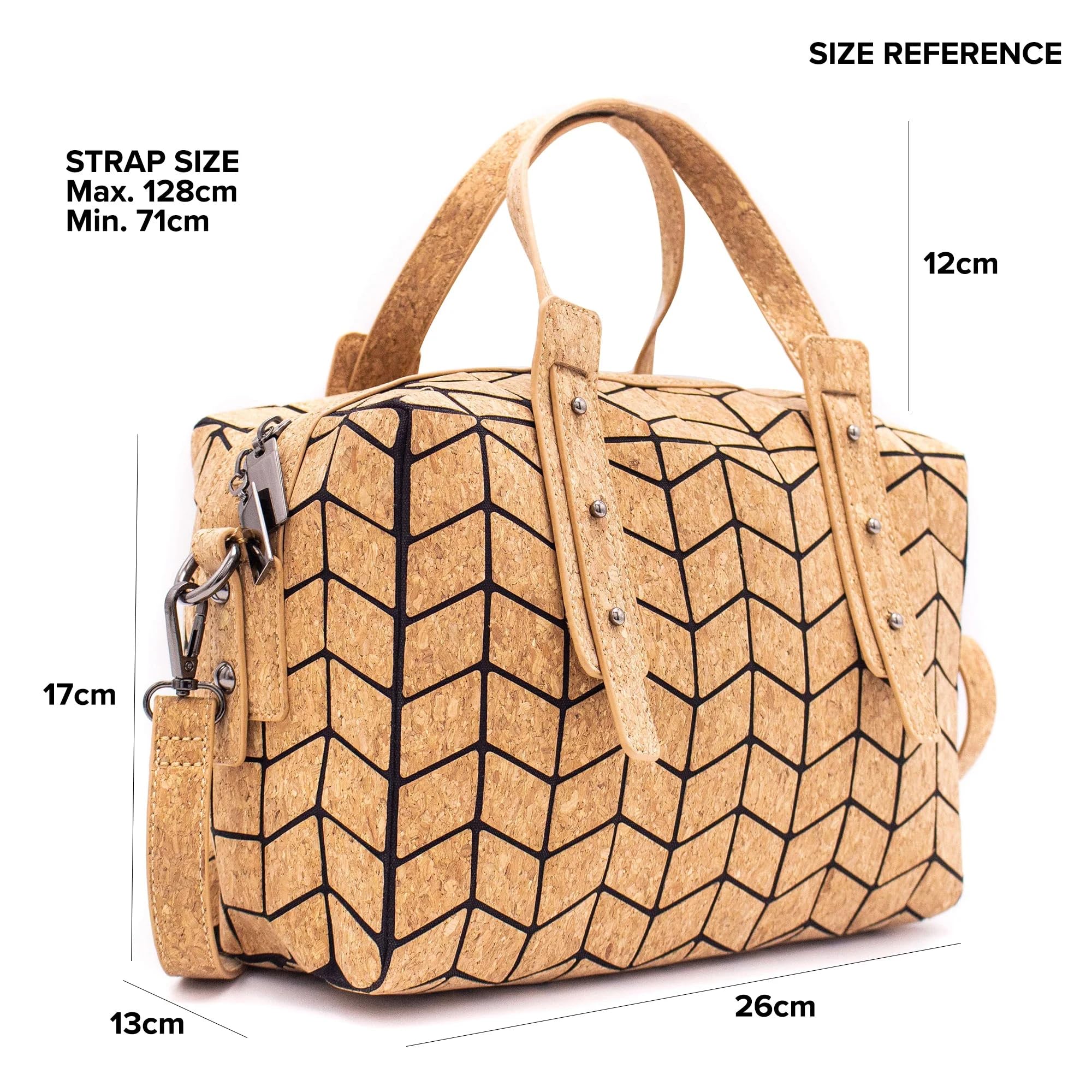 K KALISHKA'S STORE Geometric Cork Handbag for Women | Bag-2062