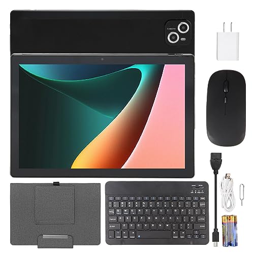 Honio 2 in 1 Tablet PC, 100-240V Multifunction 2 in 1 Tablet 8GB RAM 256GB ROM 8MP Front Camera Quad Processor for Work for Android 12.0 for Entertainment (US Plug)