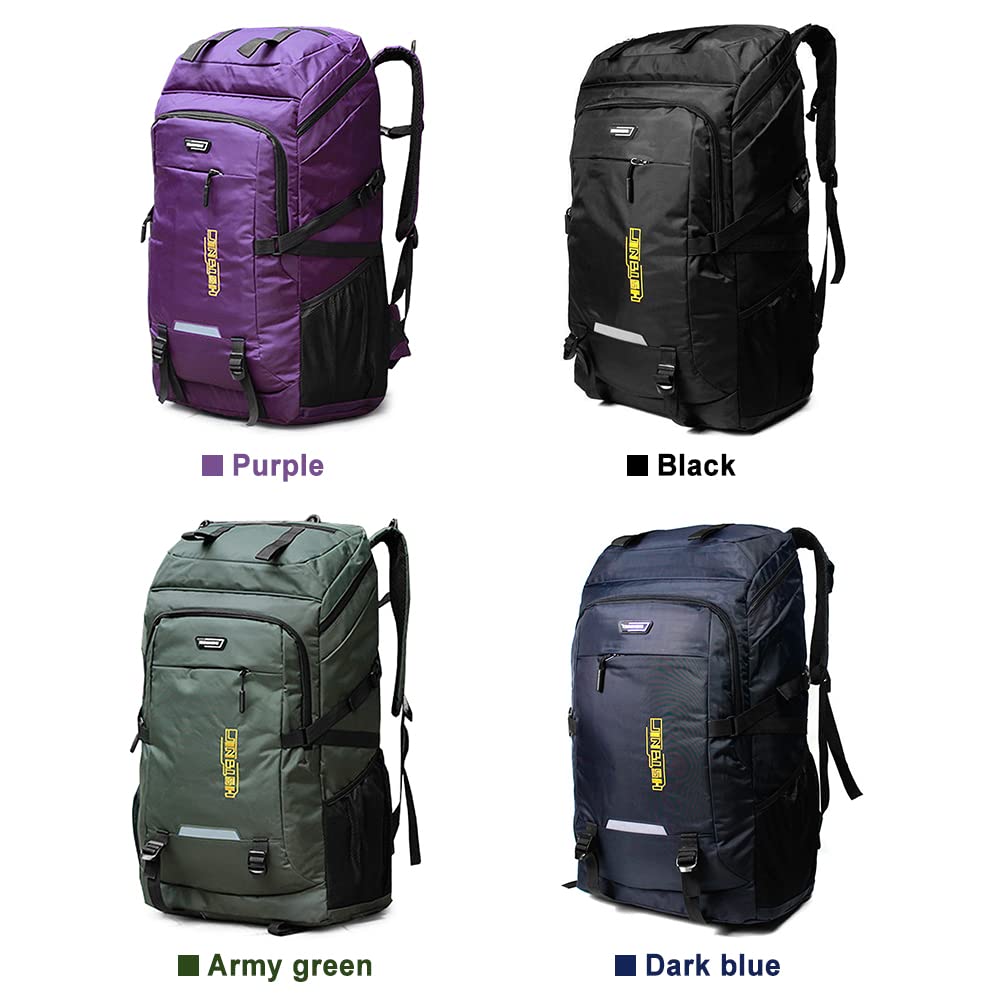 HUIOP Camping Backpack, 80L Mountaineering Backpack Waterproof Outdoor Running Bag Bicycle Bag Large Capacity Riding Bag Breathable Jogging Travel Daypack Bag for Riding Running Hiking Camping