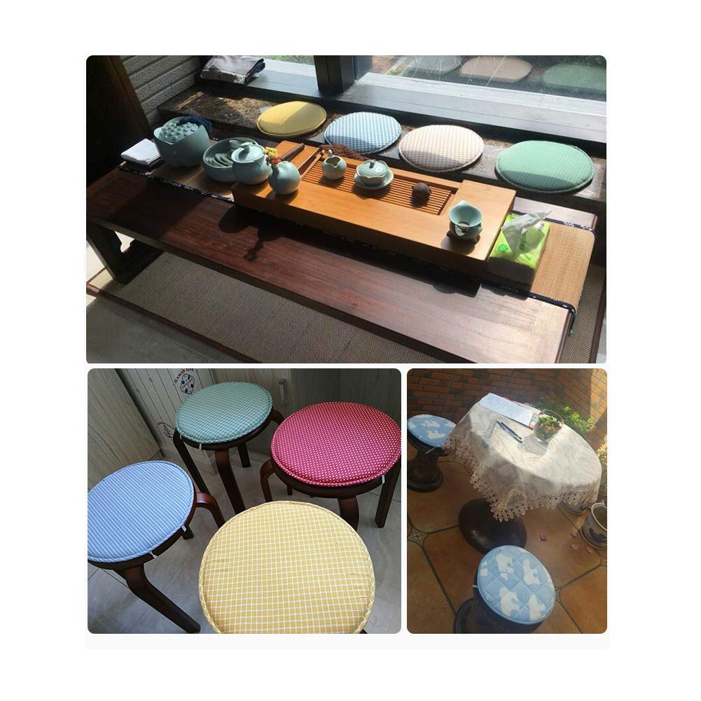 JINGXIN Pack of 2 Round Stool Pad Kids Soft Sponge Seat Cushion Bar High Stool Chair Pad - Diameter 13 inch,Red Dot