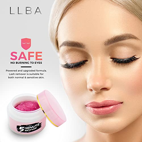 LLBA Lash Gel Remover for Professional Eyelash Extensions 15ml - Dissolves Powerful Eyelash Extension Glue - Low Irritation Cream for Sensitive Skin (floral)