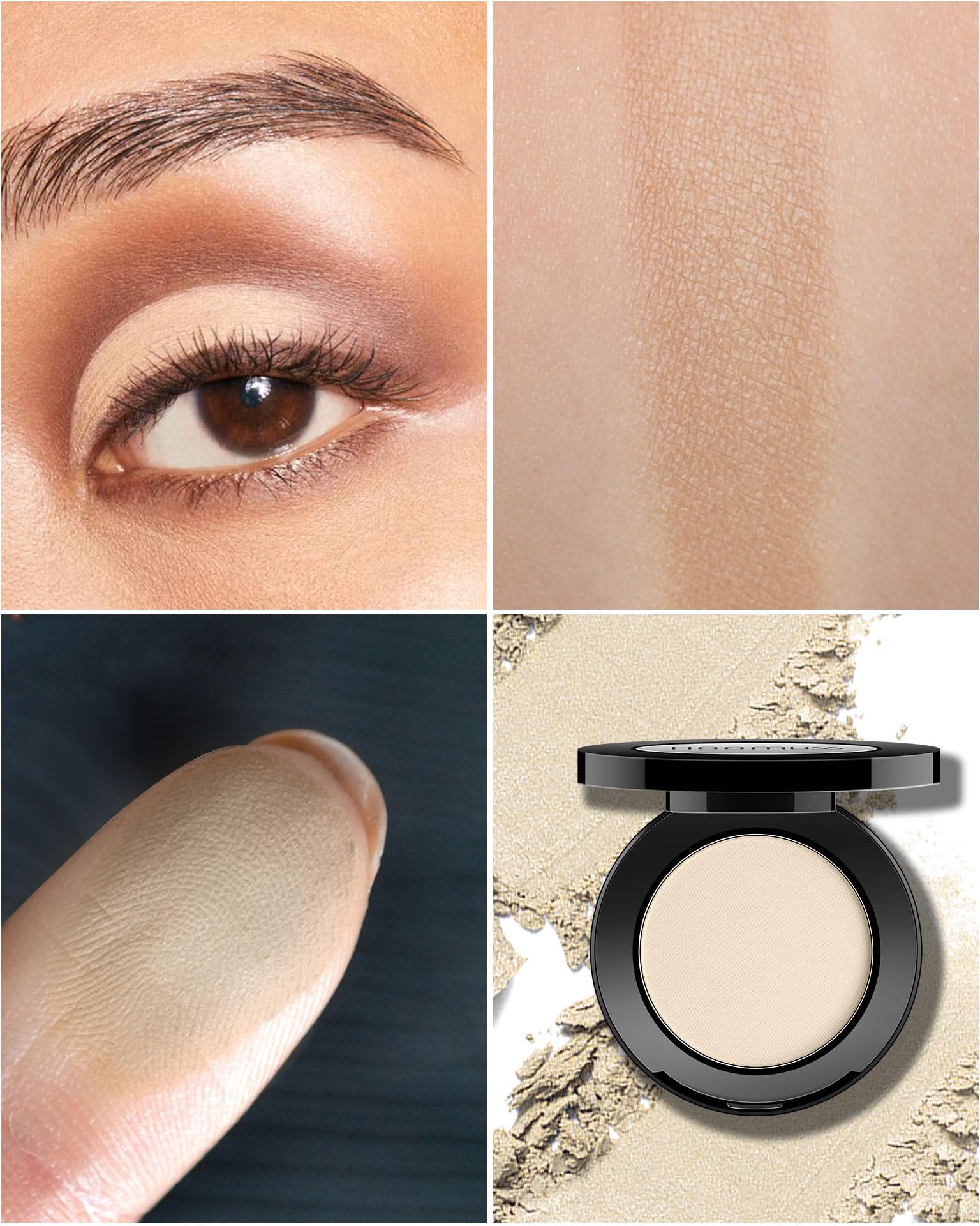 HOOMUSS Nude Naked Eyeshadow Matte Handmade Eye Sahdow Pressed Powder Palette, High Pigmented & Long Lasting, Intense Color Nude Bold Eyes (Nude)
