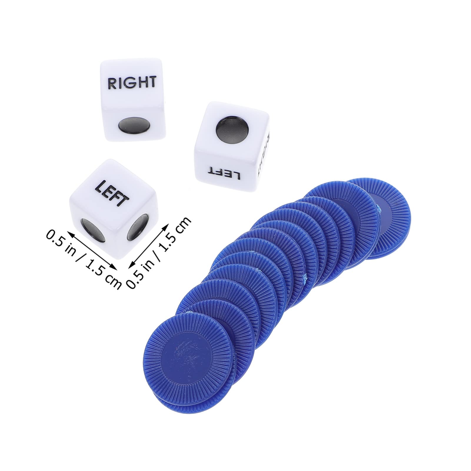 Kisangel 2 Sets Left Right Dice Game with Chip Dice Board Game Toy for Backyard Party Game