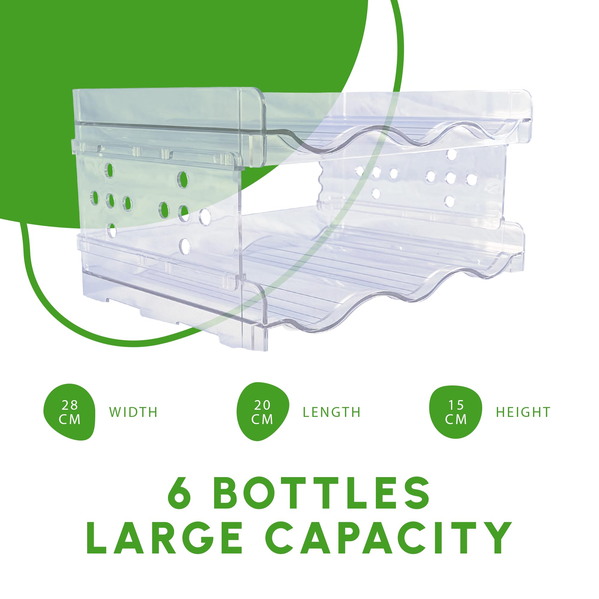 Kayya 6 Pack Water Bottle Organizer for Cabinets - Acrylic Stackable Water Bottle Storage Rack, Tumbler Cup Holder, Cabinet Cup Organizer