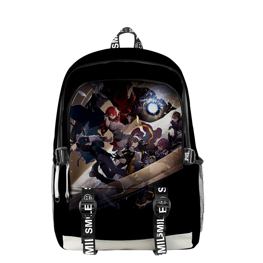 Honkai Star Rail Shoulders Backpack Women Men Fashion Daypack Harajuku Travel Bag (A)