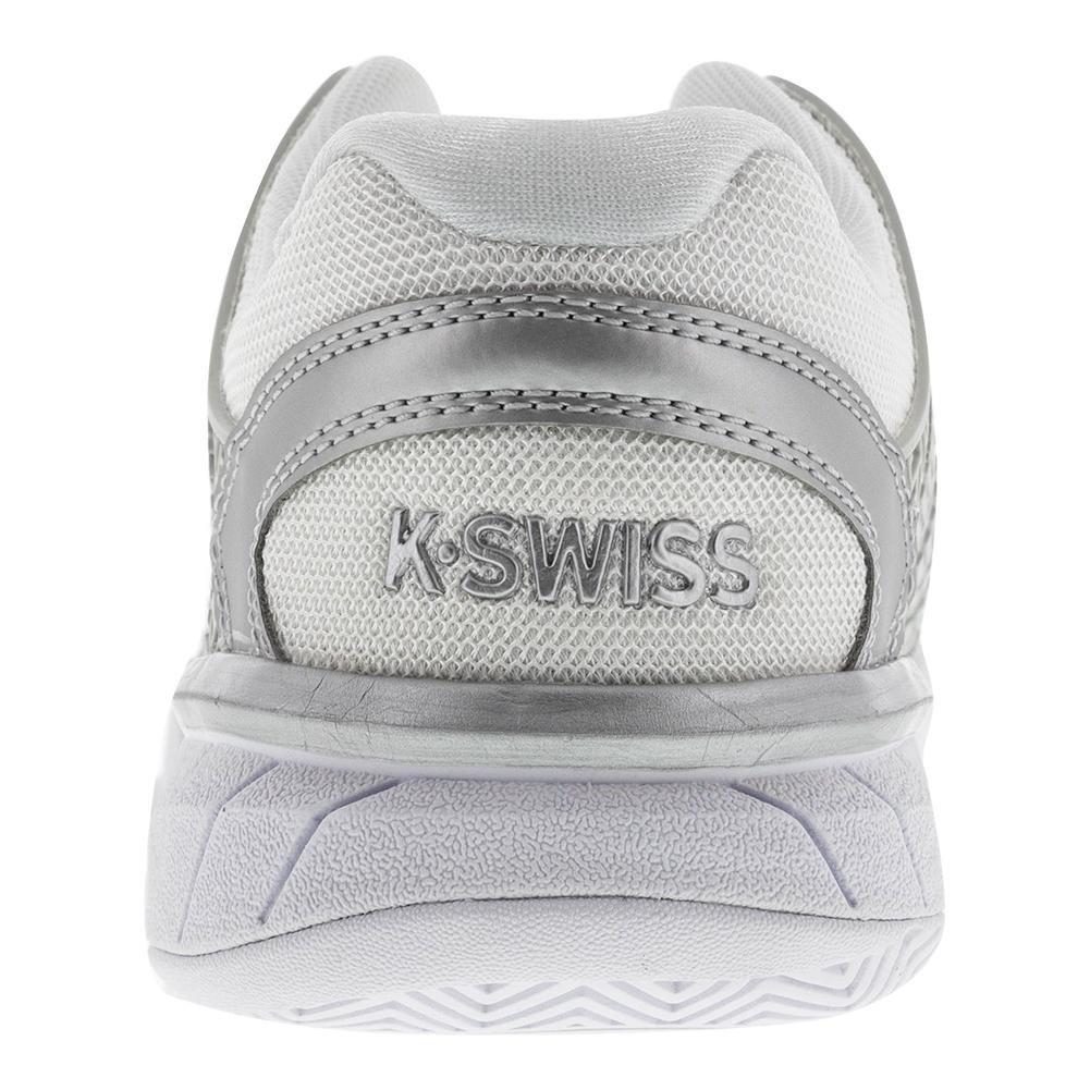 K-Swiss Women's Hypercourt Express Tennis Shoe, White/Silver, 8 M