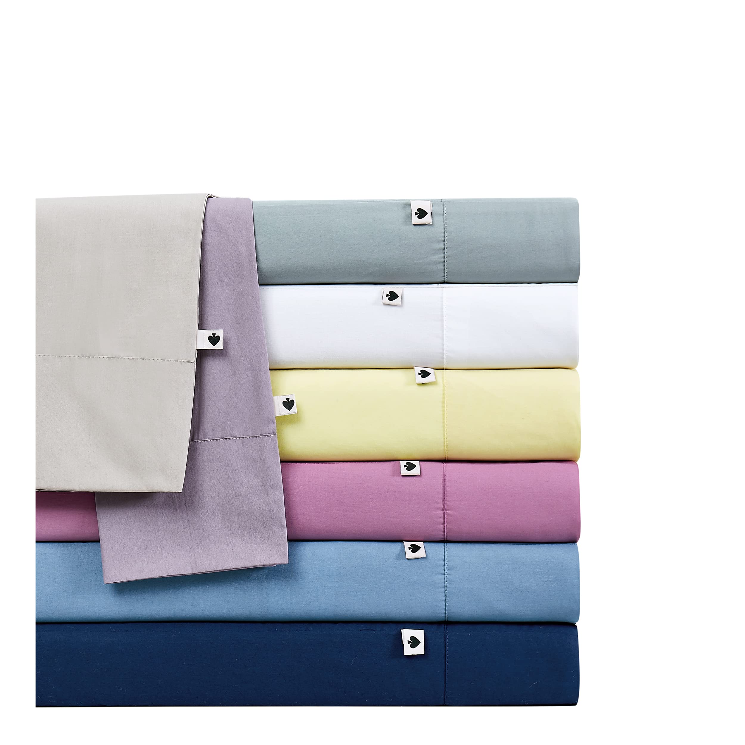 Kate Spade New York Solid 270 TC Percale Set of 4 Sheet Set, Queen Size, 100% Cotton (Chateau Gray)