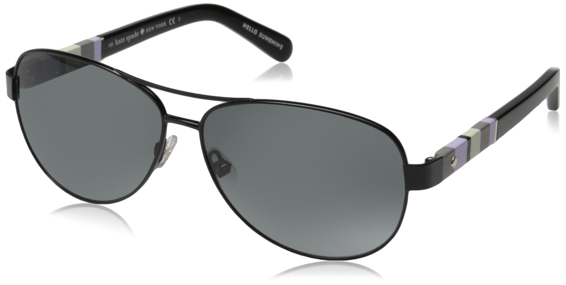 Kate Spade New York Women's Dalia Aviator Sunglasses, Shy Black & Gray Gradient, 58 mm