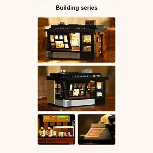 LOADS Coffee House Building Sets with LED Lighting Kit, House Building Blocks Architecture Model Assembly Toy for Adults Kids, Compatible with Lego (765 Pieces)