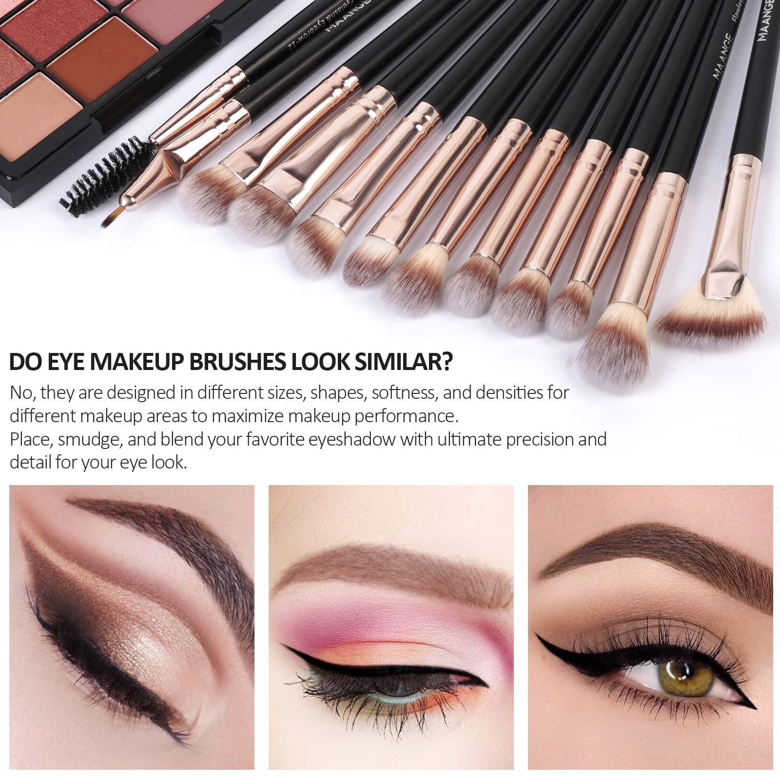 Makeup Brushes, MAANGE 18 Pcs Professional Makeup Brush Set Premium Synthetic Face Kabuki Brush Kit Foundation Blush Powder Eyeshadow Brushes Set