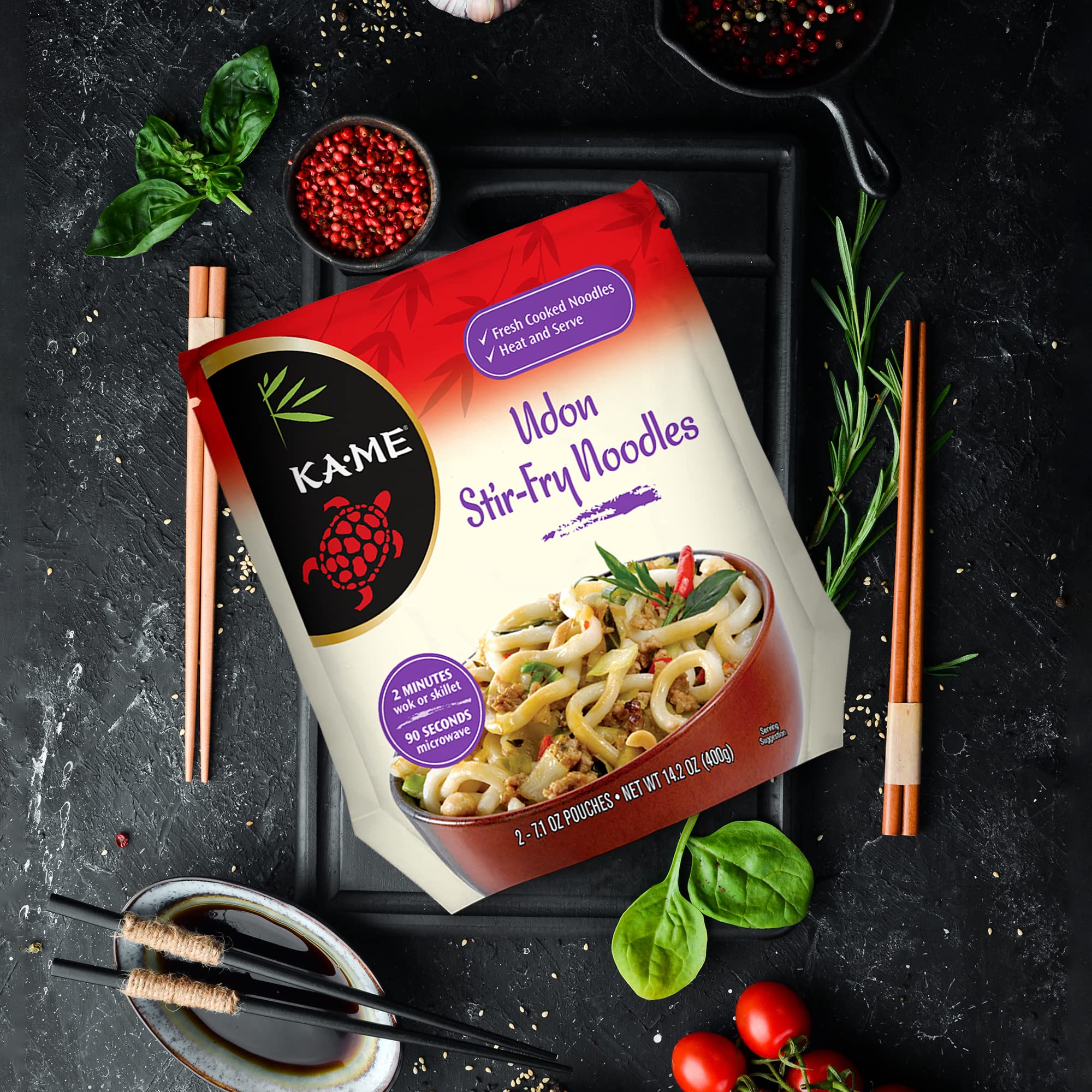 Ka-Me Udon Stir Fry Noodles - 14.2 Oz (Pack of 6)