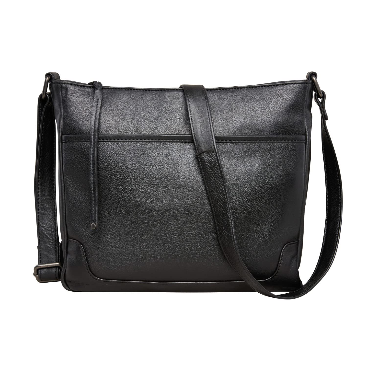 Locking Concealed Carry Lydia Leather Crossbody by Lady Conceal with Universal Holster for Medium to Large Frame Handgun (Black)