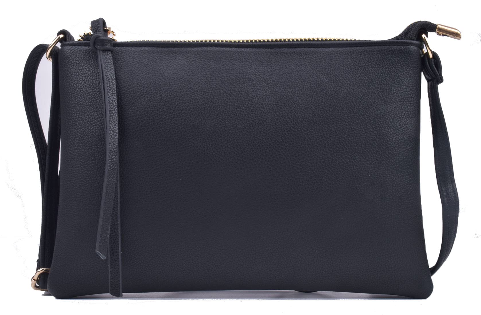 Jiaruo Slim Lightweight PU Leather Small Women Crossbody bag Purses Envelope Messenger bag Handbag (Black 2)
