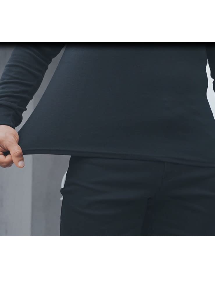 KELLORENA Men's Muscle T-Shirt Stretch Breathable Long Sleeve Casual Hipster Tops Gym Workout Athletic Slim Fit Cotton Tee Black