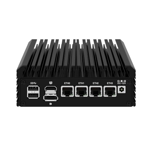HUNSN Micro Firewall Appliance, Mini PC, OPNsense, VPN, Router PC, Intel N6005, RJ03l, AES-NI, 4 x Intel 2.5GbE I226-V LAN, Type-C, TF, M.2 WiFi 6 Slot, 16G RAM, 256G SSD