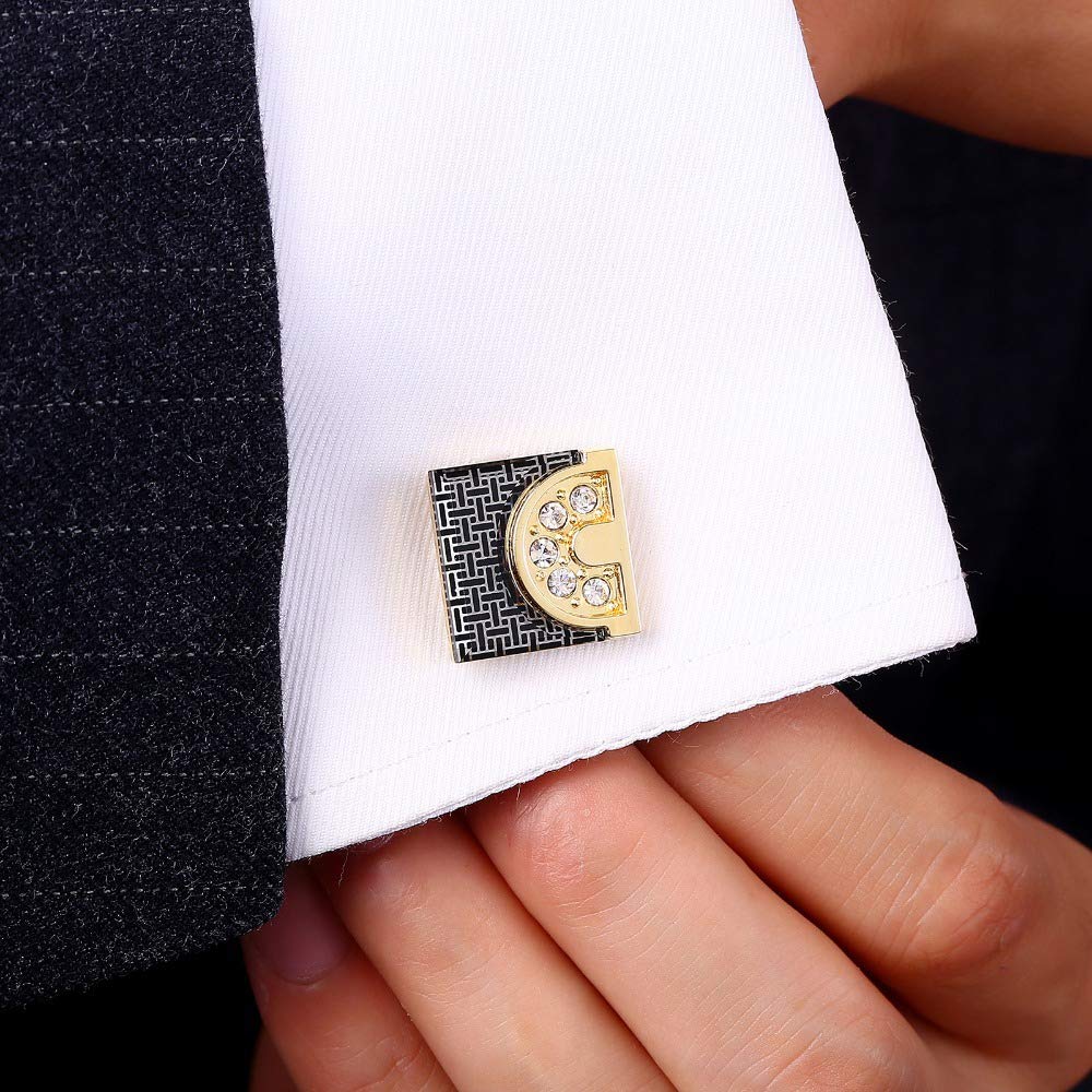 Men's Cufflinks Gold Suit Cufflinks Tie Clips Delicate Three-Piece Cuff Neck Clips Premium Dress Cuff Clips