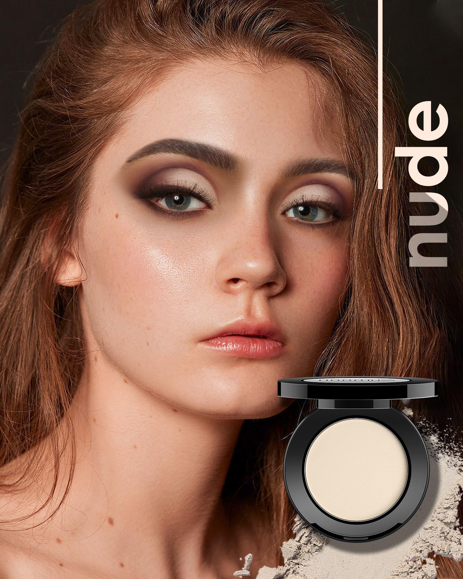 HOOMUSS Nude Naked Eyeshadow Matte Handmade Eye Sahdow Pressed Powder Palette, High Pigmented & Long Lasting, Intense Color Nude Bold Eyes (Nude)
